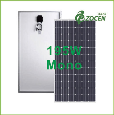 Photovoltaic 195W Monocrystalline Silicon Solar Panels Black For Home
