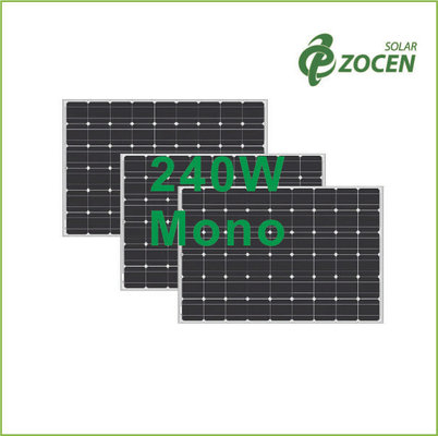 240W 27V Monocrystalline Solar Panels , 0 - 3% Positive Tolerance