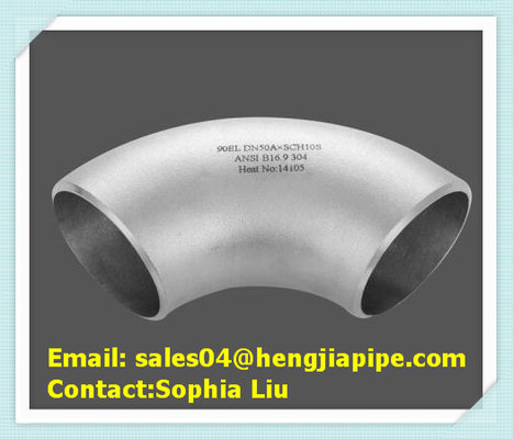 304 stainless steel elbow 90deg butt weld ANSI B16.9