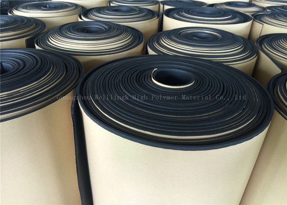 Black  Rubber Foam Insulating Roll High Density Adhesive 10mm Thermal Resistant