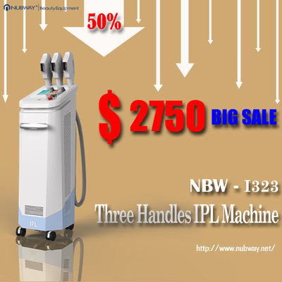 big promotion three handles ipl gel laser machine for unwanted hair removal, wrinkles acne