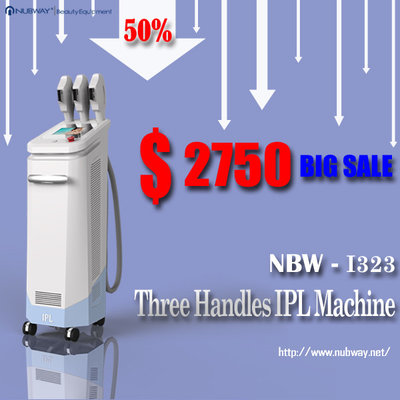 promotion three handles IPL beauty hair removal machine for wrinkles and acne hair removal