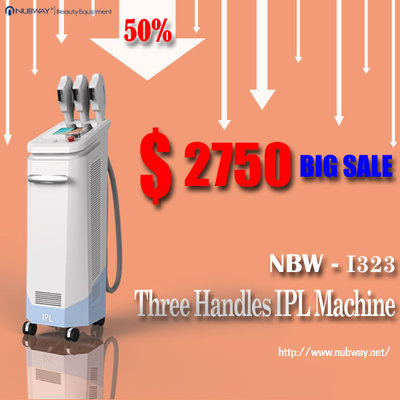 50% discount three handles high power ipl hair removal beauty equipment for unwanted hair