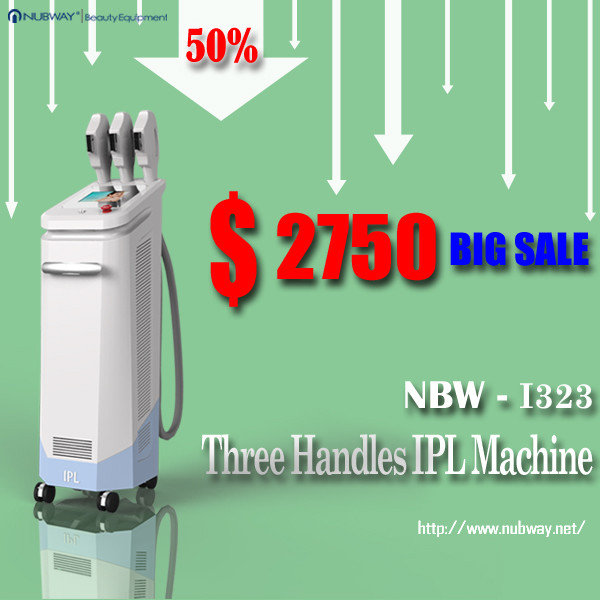 big promotion three handle IPL beauty hair removal beauty machines for wrinkles and acne