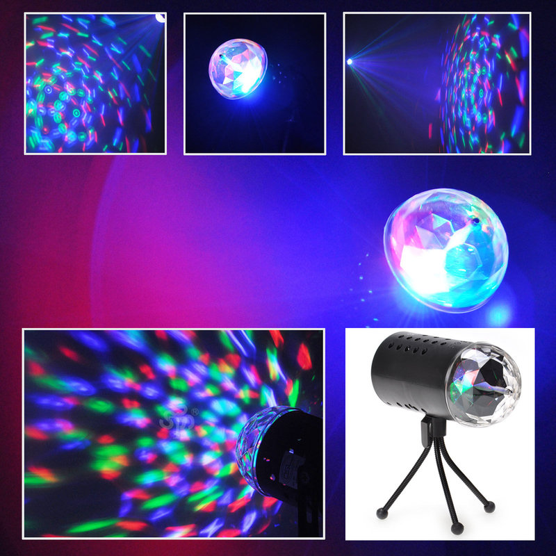 Crystal Effect 3W Led Stage Lights DJ Disco Bar Party Black
