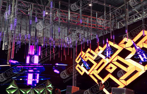 24W RGB DMX512 Entertainment LED Lighting  3.3ft Stage 3D Vertical Tubes