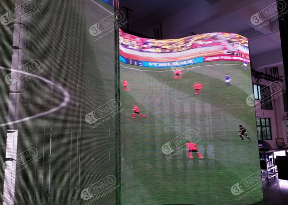 Outdoor Transparent Rental LED Screen Slim P8.9 P10.41 P12.5 P15mm LED Curtain