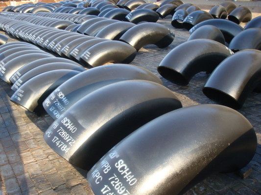 Schedule 40 LR 90 Degree Carbon Steel Elbow Pipe Fittings Seamless / Welding