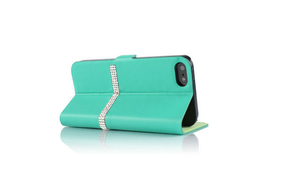 Foldable Custom Leather Cell Phone Cases Folio iPhone Protective Cases Green Pink Purple