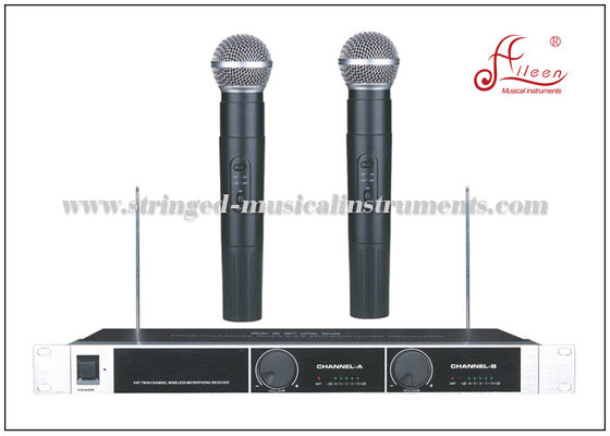 Wireless Microphone Audio PA Systems VHF Dual Receiver VHF230-270MHz Frequency Range