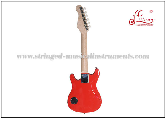 Solid Wood Body Maple Fingerboard Childrens Electric Guitars , Black / Red