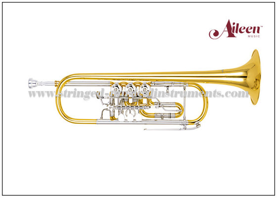 Brass Wind InstrumentsGolden Lacquered ，Trumpet With 7C Mouthpiece 11MM Bore