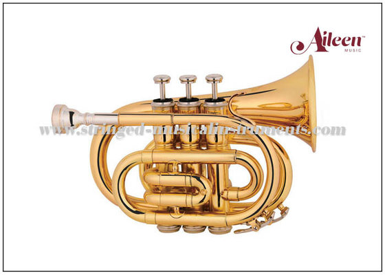 Mini Trumpet Brass Musical Instruments Bb Key Pocket Nickel - Silver Valves Trumpet