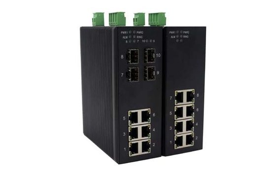 1000M 10 Port Industrial Ethernet Switch Din Rail Mount Ethernet Switch Fan Free