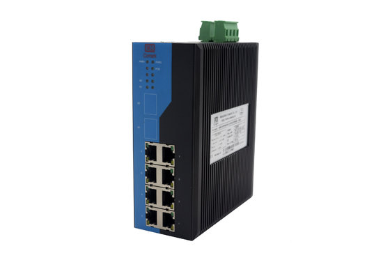 Ten Port 100M 1000M Industrial POE Switch EMC Design 48~52V DC Power Input