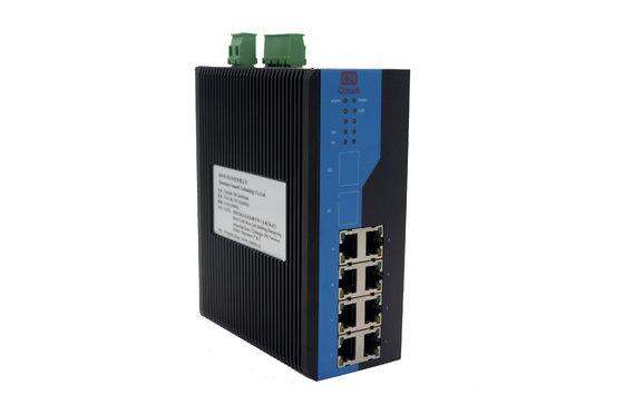 IP40 Metal Housing Industrial POE Switch 8 Port 100M -40℃~80℃ Operating Temp