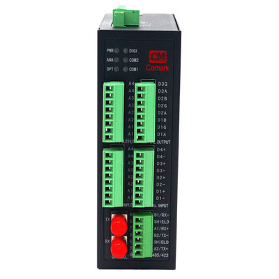Black Industrial Ethernet To Fiber Media Converter Analog Signal Multiplexer