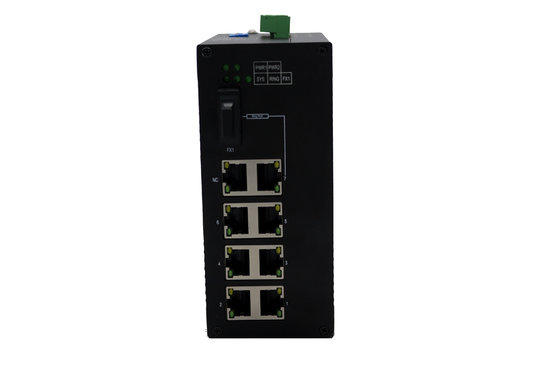 8 Port 100M Light Ring Industrial Network Switch / Manageable Network Switch 1.6Gbps