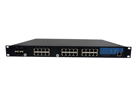 12.8Gbps Bandwidth Industrial Managed Ethernet Switch 1U Standard Rack Installed