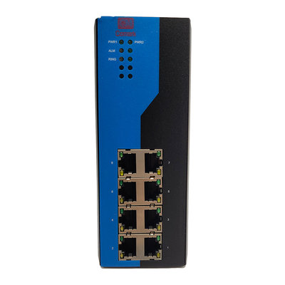 IP40 Design Manageable Network Switch , 8 Port Din Rail Ethernet Switch