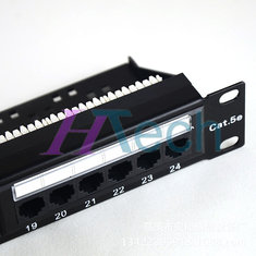 China Black Color 1U 19inch patch panel RJ45 UTP 8P8C network 24 ports supplier