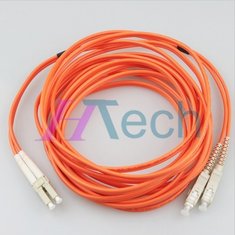 China Orange Color 10M SC/LC Multimode Duplex Fiber Optic Patch Cord supplier