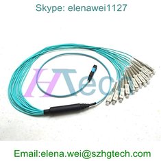China Aqua Color 50/125um 10Gb OM3 MPO/SC Fiber Optic Patch Cable supplier