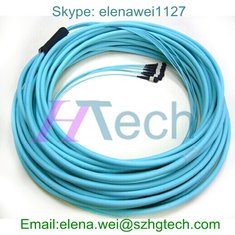China MPO 72Core Fiber Patch Cord,10G OM3 Fiber Optic Patch Cord,Aqua Color supplier