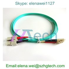China 50/125um OM3 LC/SC Fiber Optic Cable Assemblies, Aqua Color Jacket supplier