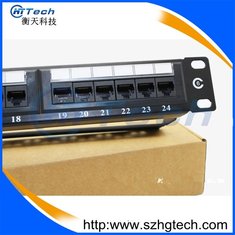 China Krone/Dual IDC UTP Cat6 24Port Patch Panel Black Color supplier