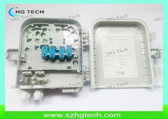 Wall and pole mountable FTTH Solution , High impact plastic 8 Port FTTH Fiber Optic Distribution Box supplier