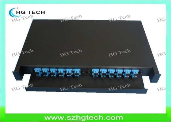 Sliding 1U 24Port  Fiber Optic Patch Panel  With 1.5M SC Fiber Pigtail 0.9mm supplier