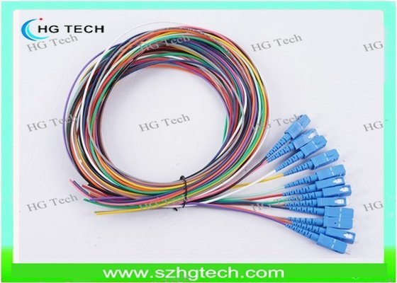 0.9mm Pigtail SC SM Simplex For Fiber Optic Terminal Box, 12 Colors Fiber Cable supplier