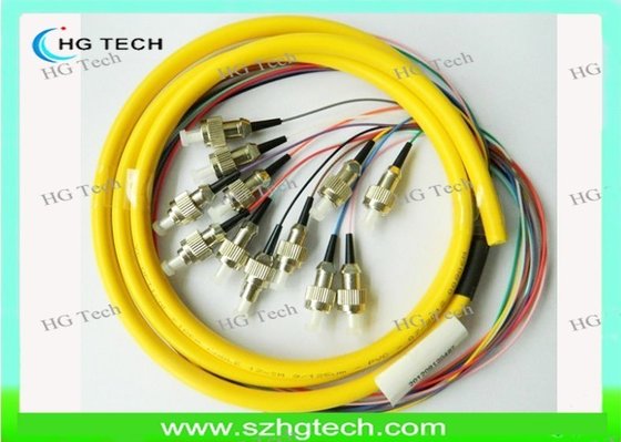 Optical Fiber Pigtail FC, Ribbon 0.9mm Fiber Pigtail Install in FC Fiber Optic Patch Panel supplier