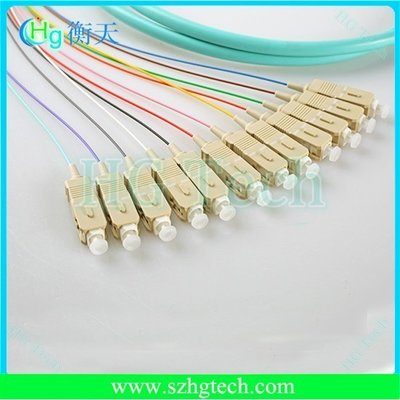12Core SC Fiber Optic Pigtail For Fiber Optic Terminal Box, 12 Colors Fiber Cable supplier