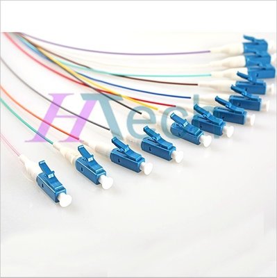 12 Core LC 9/125 Distribution Fiber Pigtails, PVC/LSZH Outer Jacket，OD0.9mm supplier
