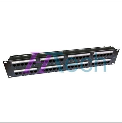 UTP CAT5E 2U 19 Inch Patch Panel with Cable manager Black Color supplier