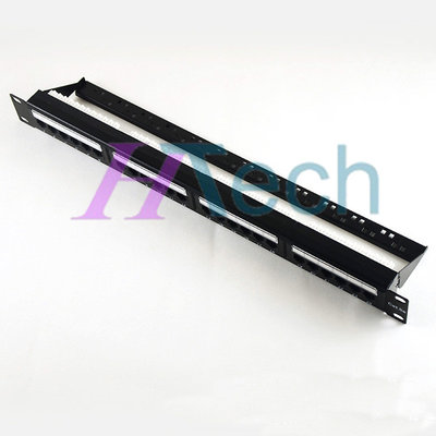 UTP RJ45 24 Port CAT5E Patch Panel With Cable Manager supplier