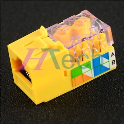 Tooless Cat6 Jack Yellow Color RJ45 Network Connector supplier