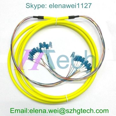 Indoor 5Meter LC/LC Singlemode 12Core Fiber Optic Patch Cord Fanout 0.9mm supplier