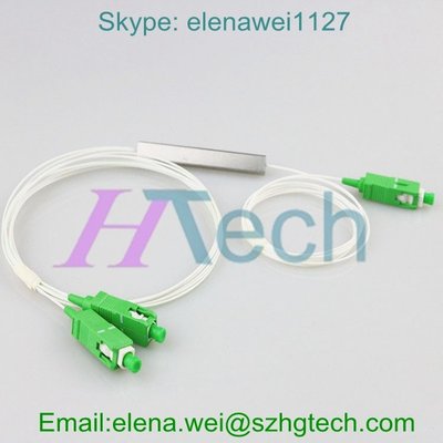 Steel Tube 1X2 Fiber Optic Coupler with SC/APC connector Bare Fiber supplier