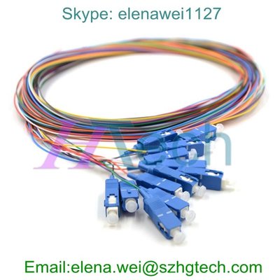Colorful 12 Core Fiber Optic Pigtail SC 0.9mm supplier
