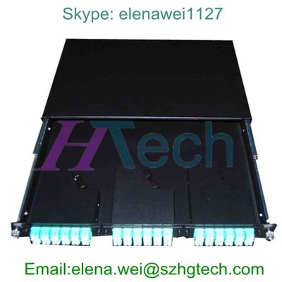 OM3 LC Duplex 12Core MPO Cassette In MPO Fiber Optic Patch Panel 1u supplier