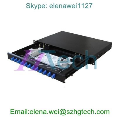 Drawer type 1U 12Port  SC Fiber Optic Patch Panel,12Core SC ODF supplier