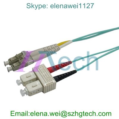 50/125 OM3 SC/LC Optical Patch Cord Aqua Color Jacket supplier