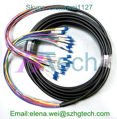 Black Jacket 24Core Outdoor Fiber Patch Cord With SC/LC Connector supplier