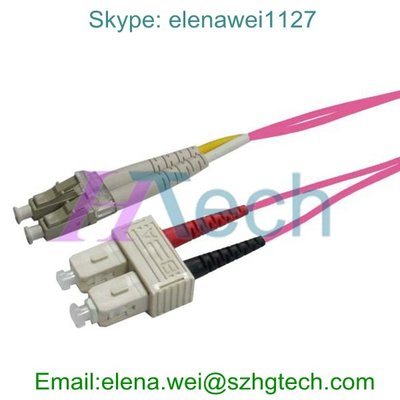 Duplex OM3 10Gb SC-LC Fiber Cable, Aqua Color Fiber Optic Cable supplier