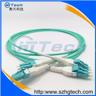 Duplex OM3 Fiber Optic Jumper Cable LC-LC Aqua Jacket supplier