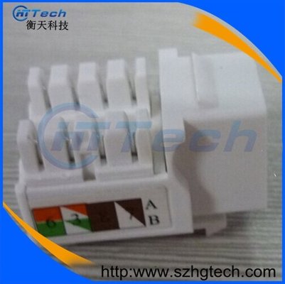 White Color Cat6 RJ45 Keystone Jack Female Cat6 Jack  Dual IDC supplier