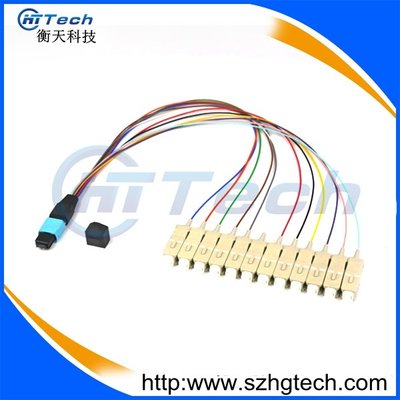 12Core MPO/SC Fiber Optic Patch Cord Fanout .0.9mm Fiber Cable supplier